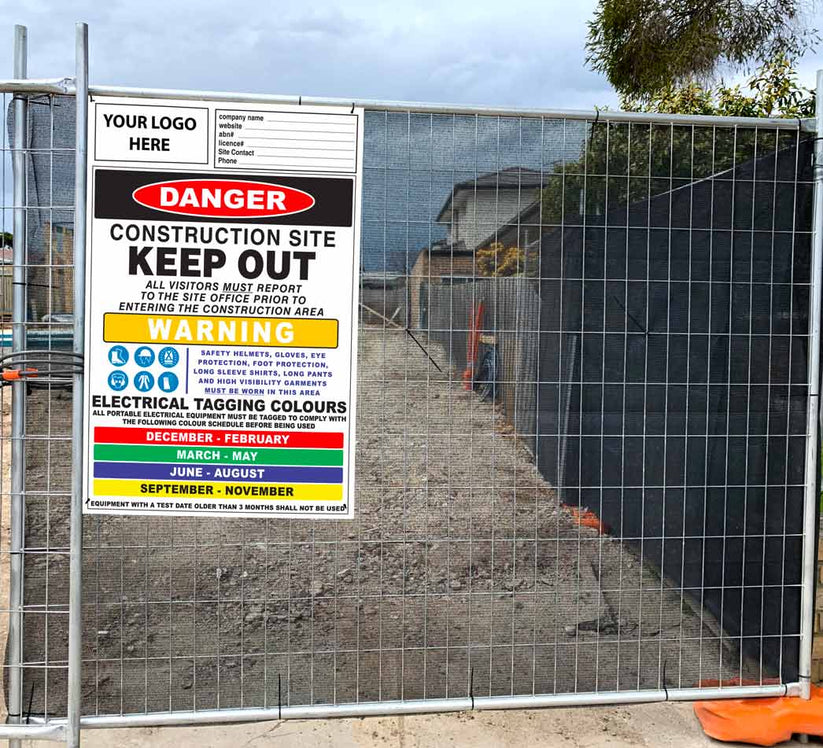 Construction Site Entry Danger and Test And Tag Sign – New Signs