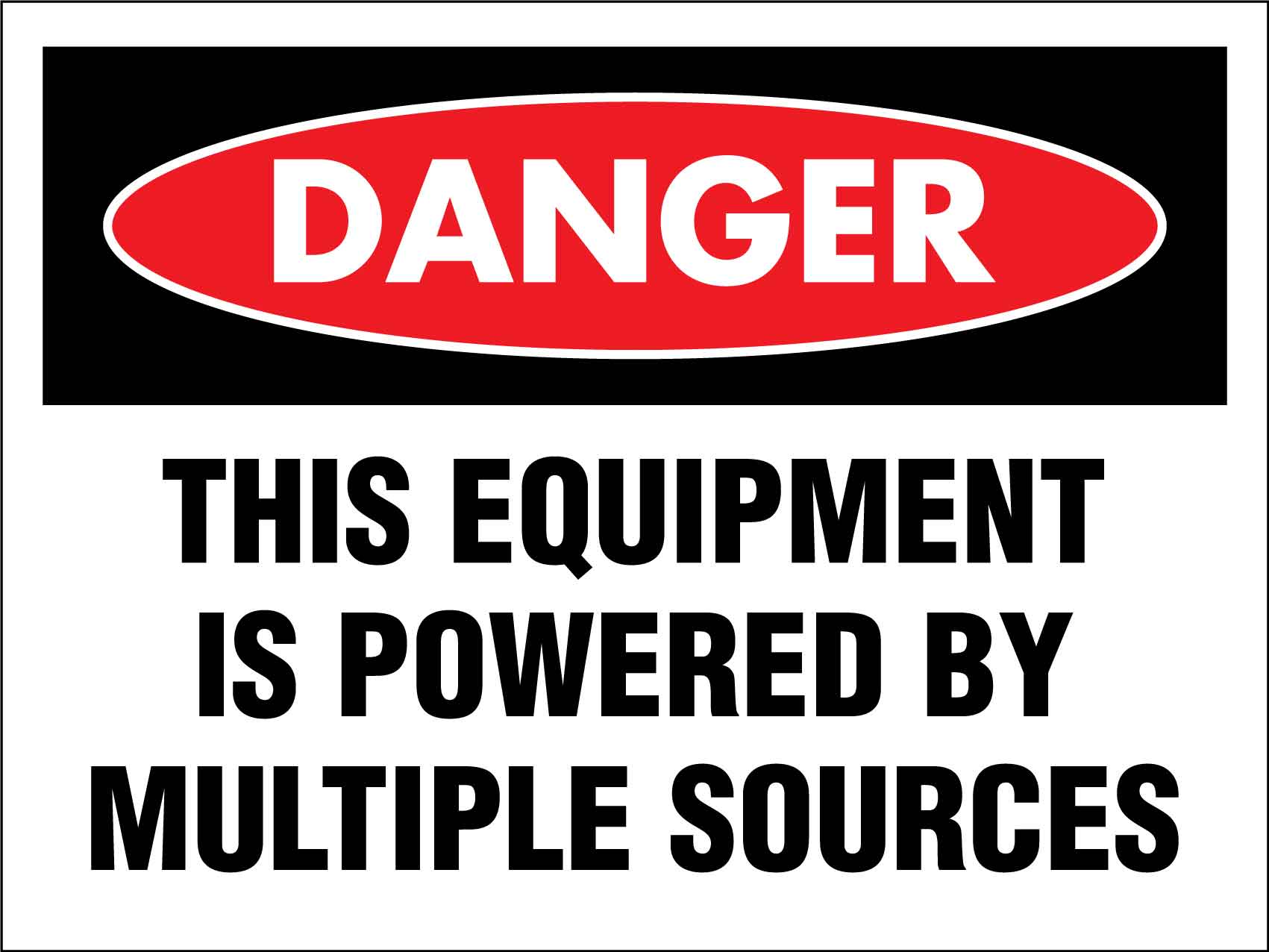 Danger This Equipment Is Powered By Multiple Sources Sign – New Signs