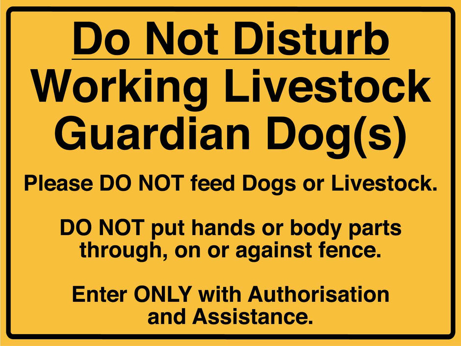 Working Dog Signs – New Signs