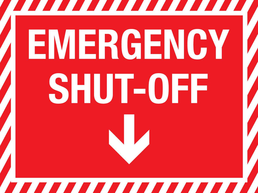 Emergency Shut Off Arrow Sign – New Signs