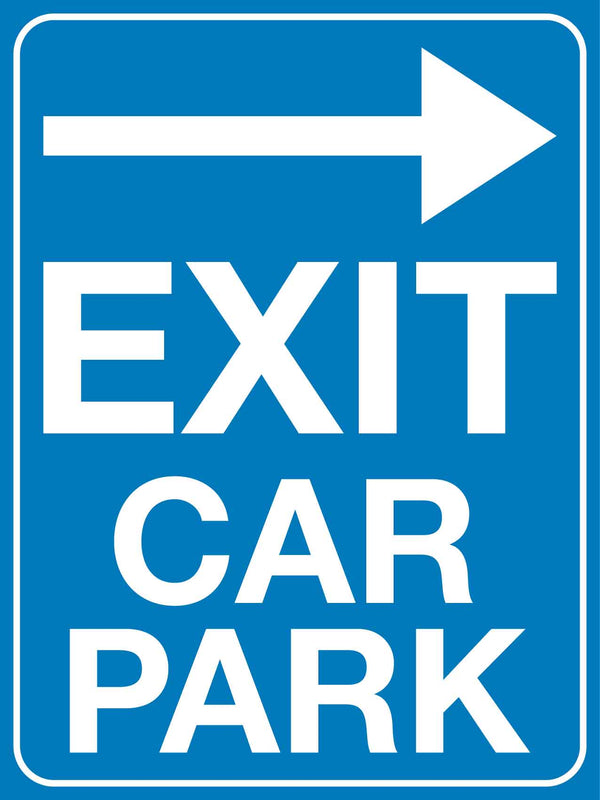 Exit Car Park Right Sign – New Signs