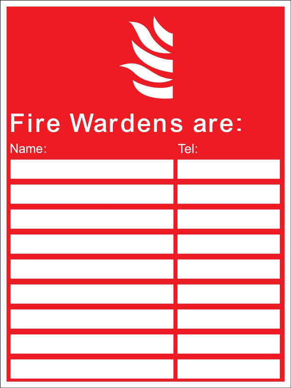 Fire Wardens Are Sign – New Signs
