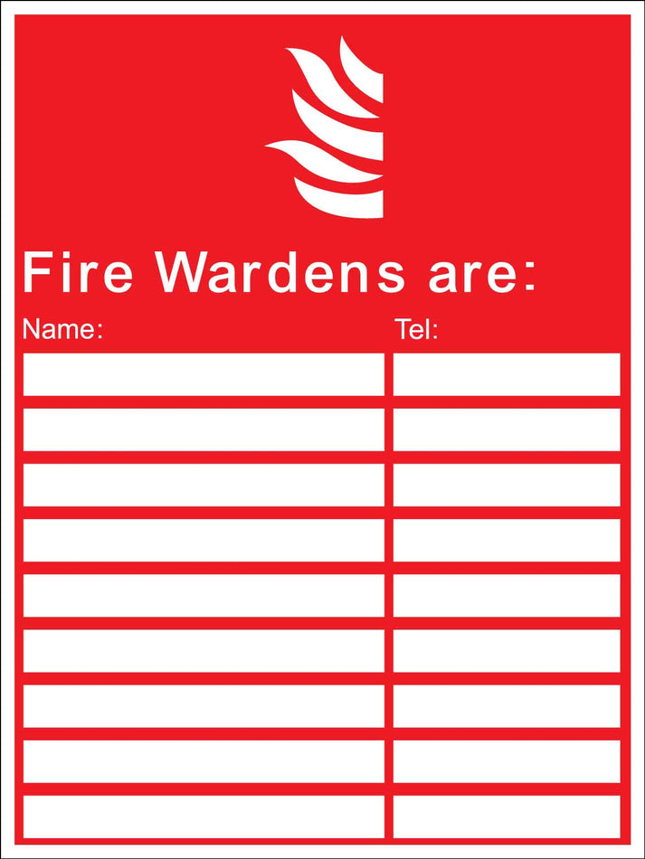 Fire Wardens Are Sign – New Signs