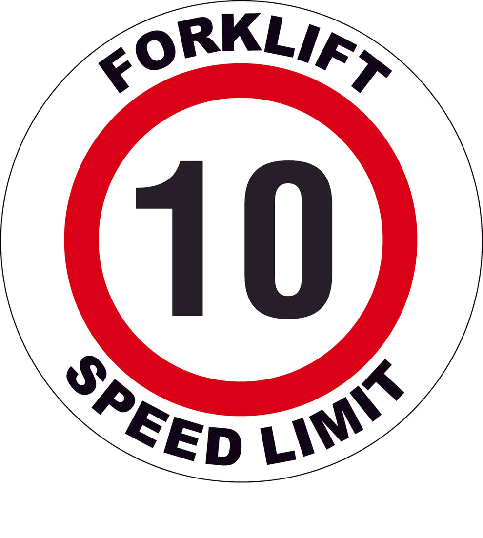 Forklift Speed Limit 10 Decal – New Signs