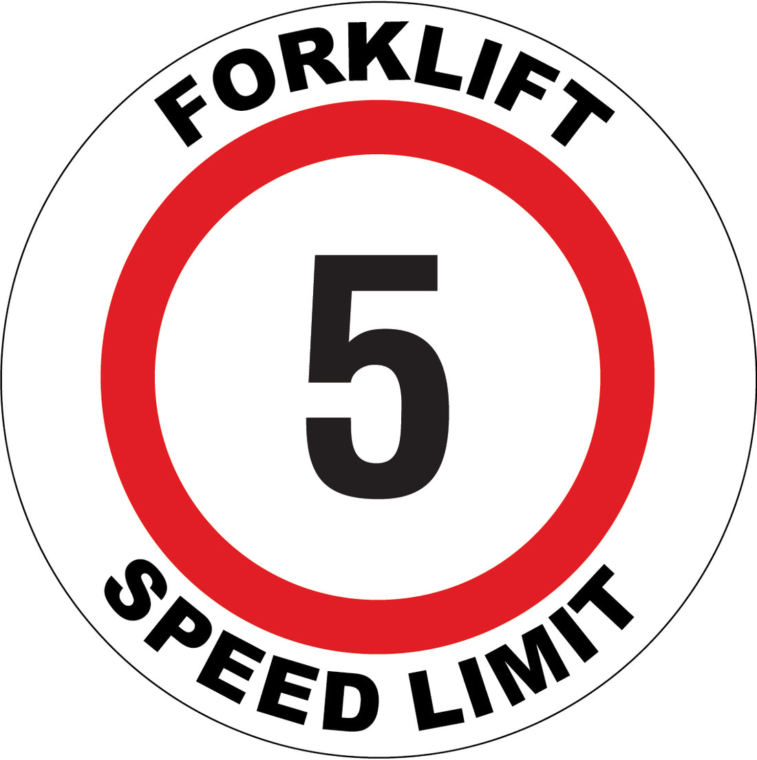 Forklift Speed Limit 5 Decal – New Signs