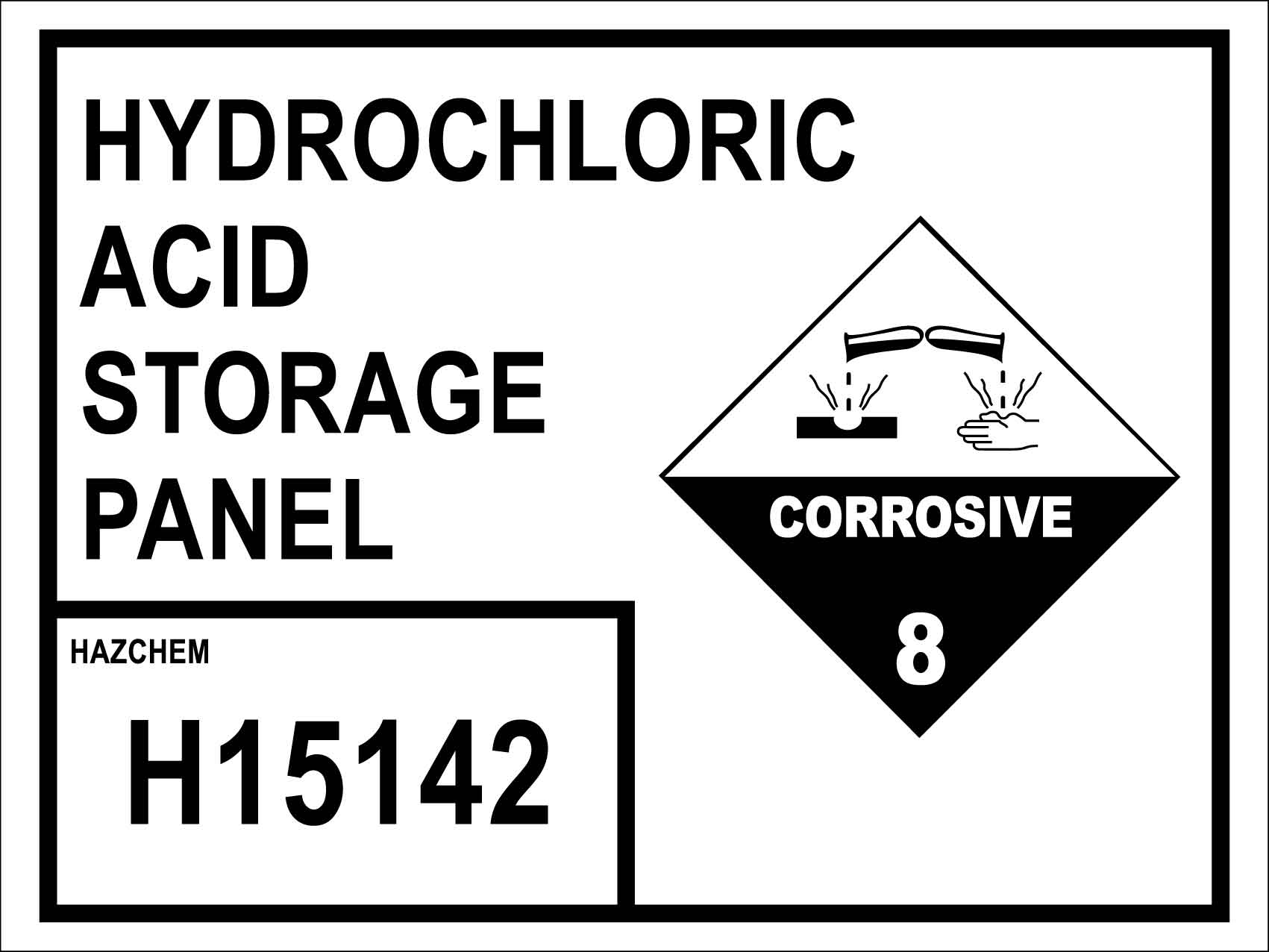Hydrochloric Acid Storage Panel H15142 Sign – New Signs