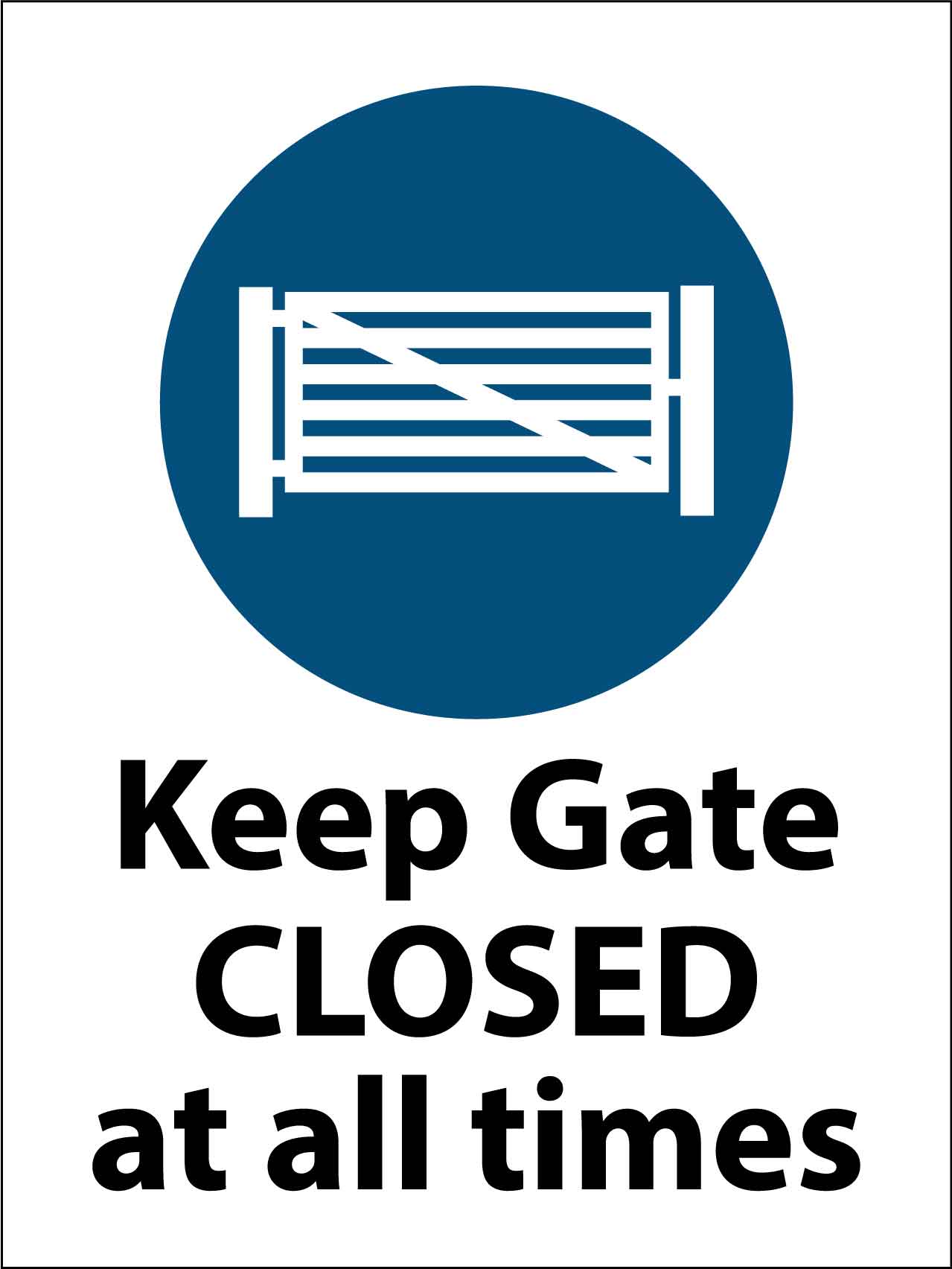 Keep Gate Closed At All Times Sign – New Signs