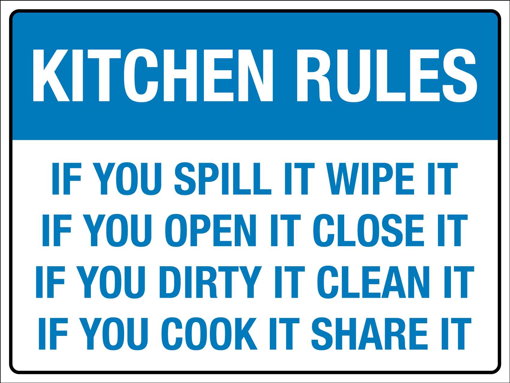 Kitchen Rules Sign – New Signs