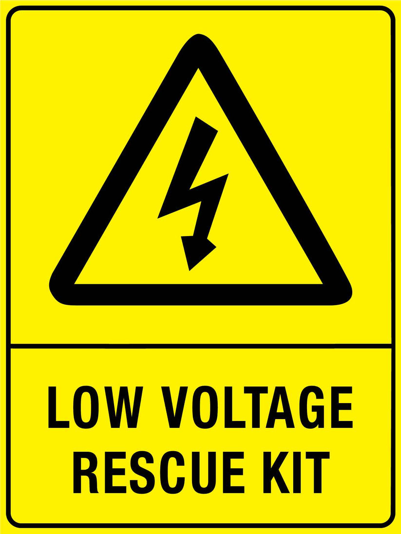 Caution Low Voltage Rescue Kit Sign – New Signs