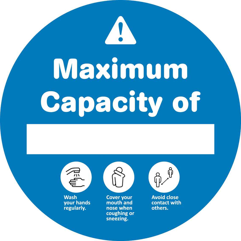 Maximum Capacity of Blue Decal – New Signs