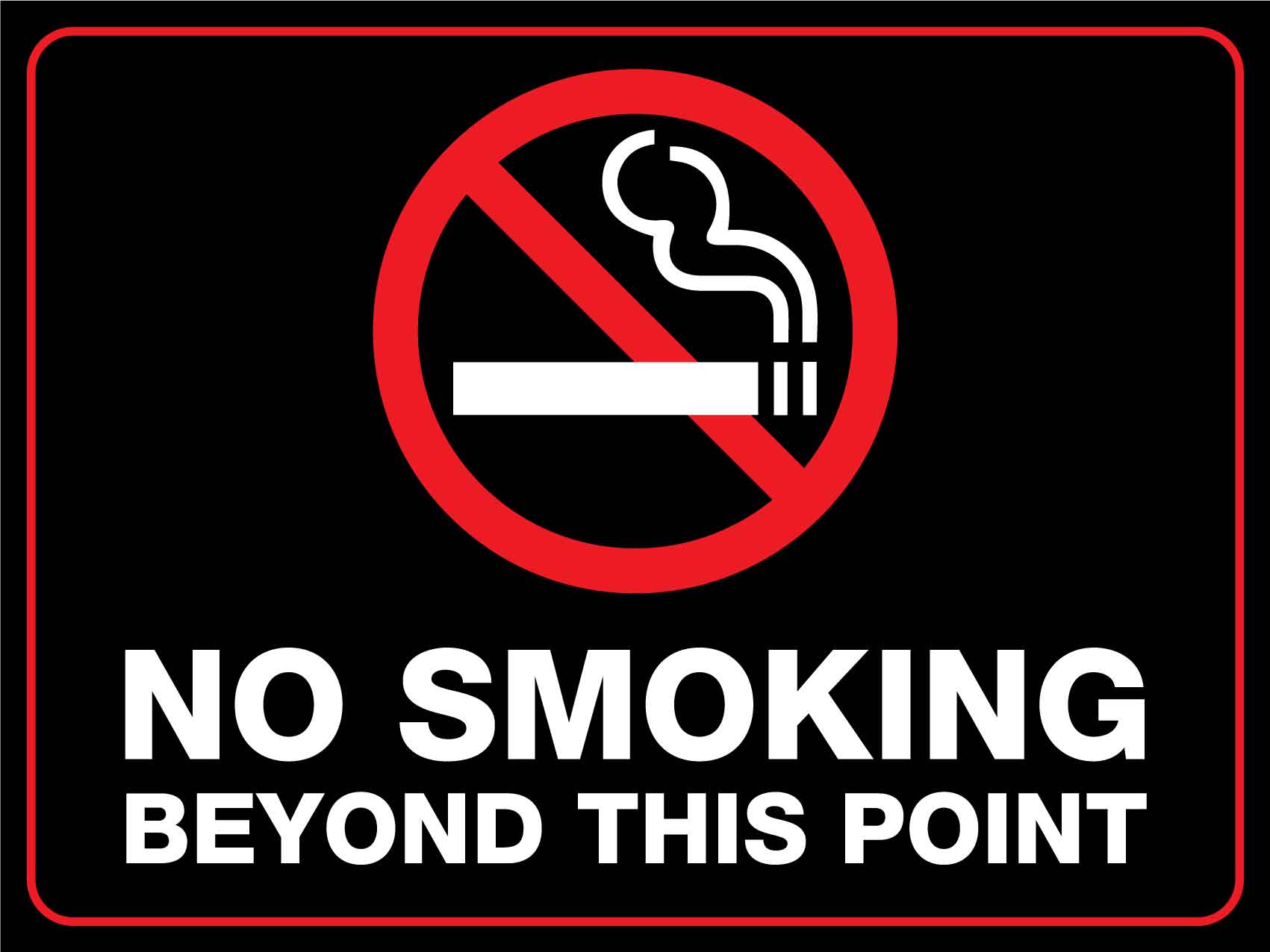 No Smoking Beyond This Point Sign – New Signs