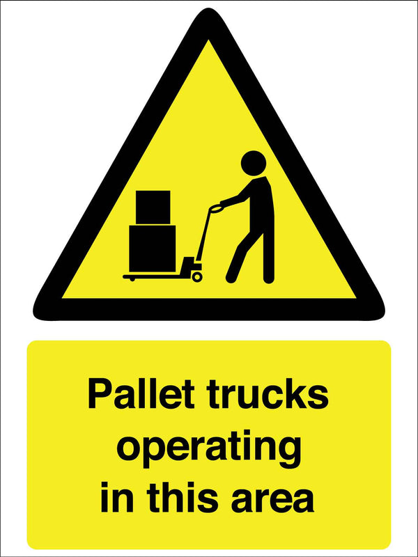 Pallet Trucks Operating In This Area Sign – New Signs