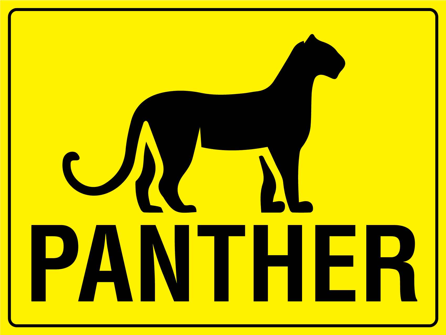 Panther Bright Yellow Sign – New Signs