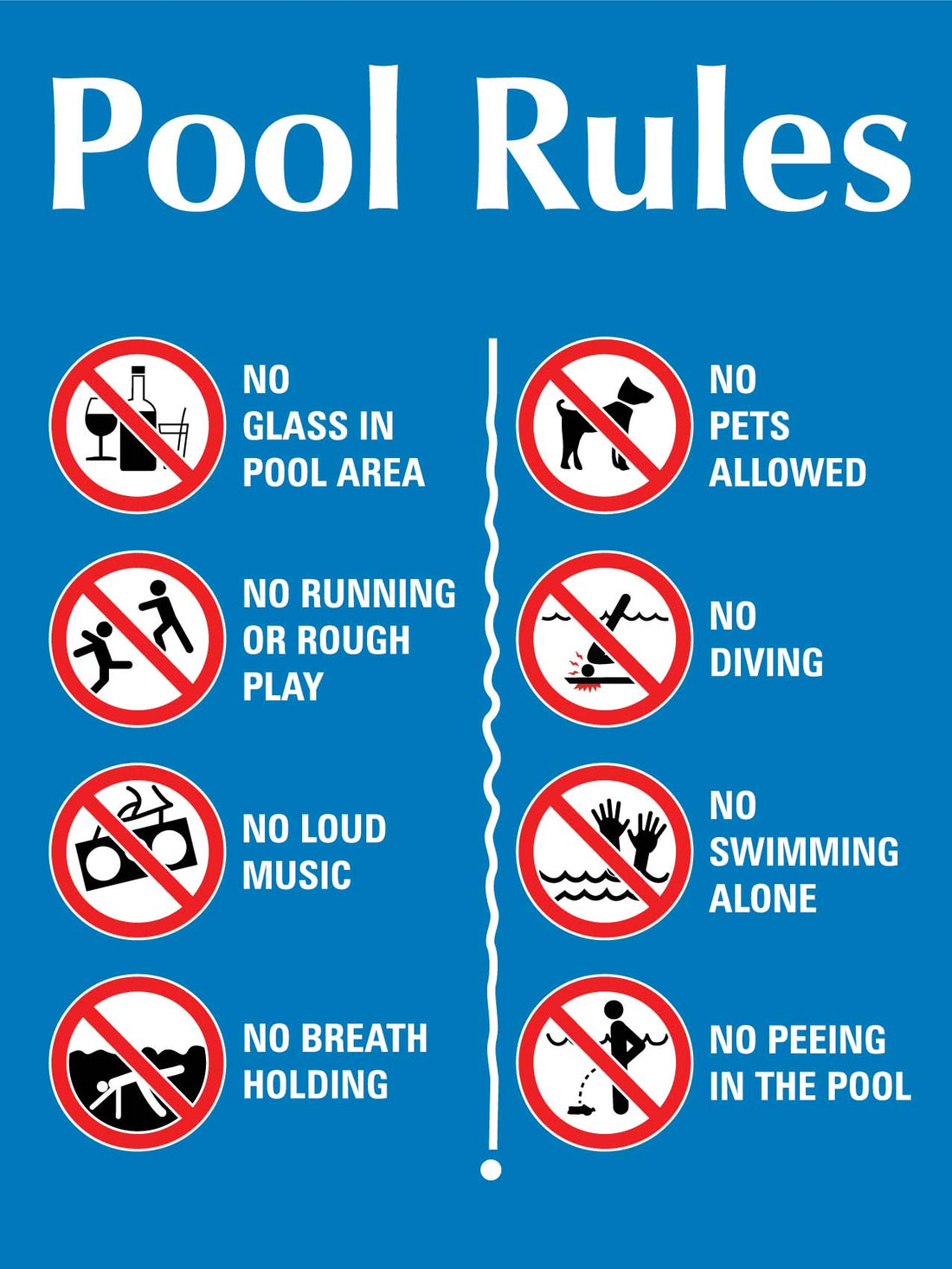 Pool Rules 6 Sign – New Signs