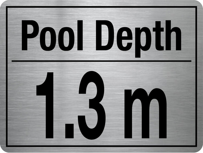Pool Depth Stainless Steel Sign – New Signs