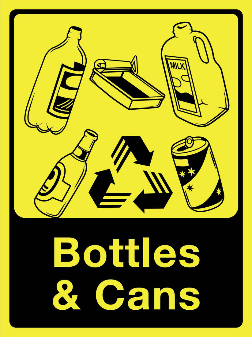 Recycle Bottles & Cans Sign – New Signs