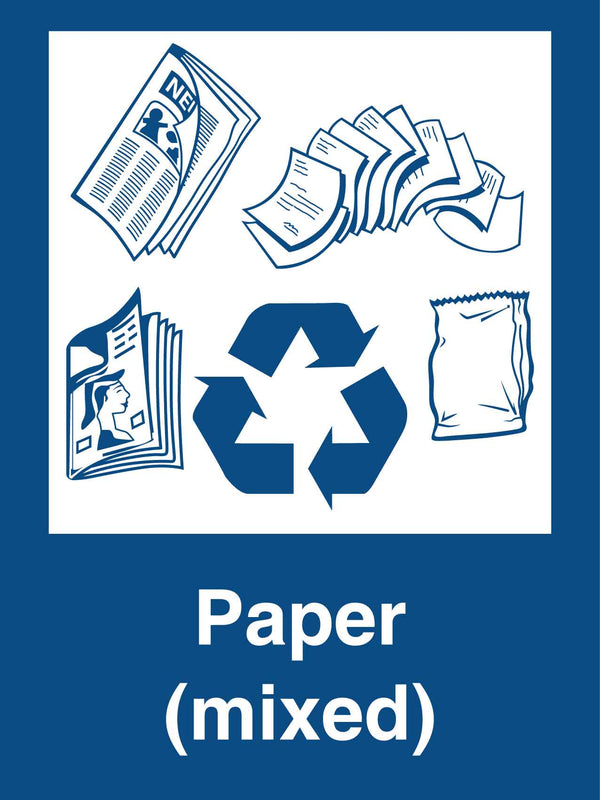 Recycle Paper (Mixed) Sign – New Signs