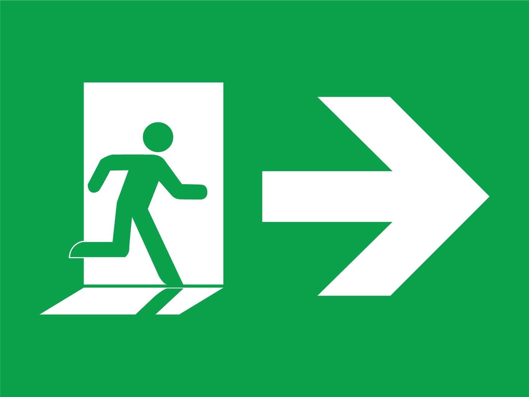 Running Man Right Arrow Sign – New Signs