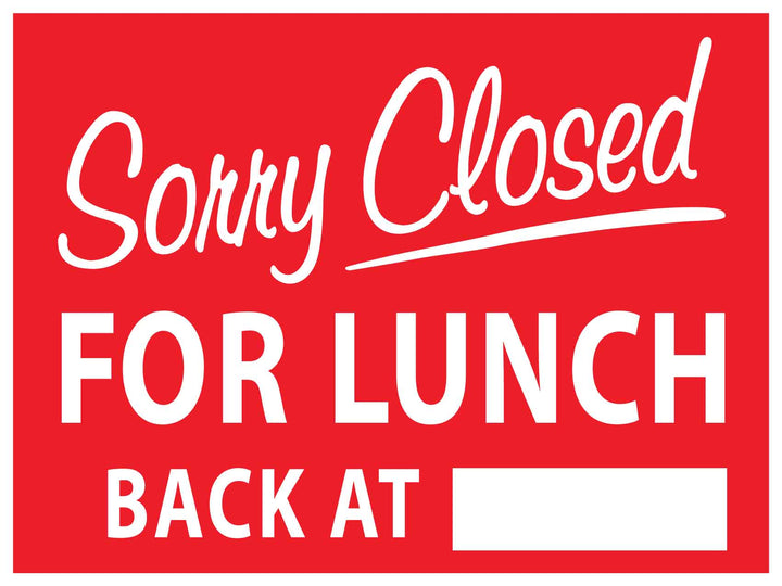 Hospitality Signs – tagged "Lunch break sign" – New Signs