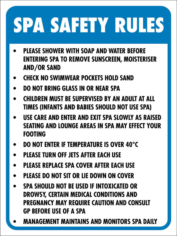 Spa Rules 5 Sign – New Signs