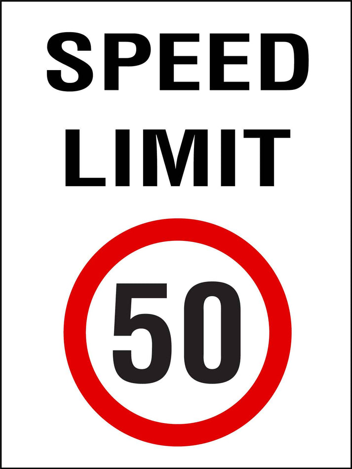 Speed Limit 50km Sign – New Signs