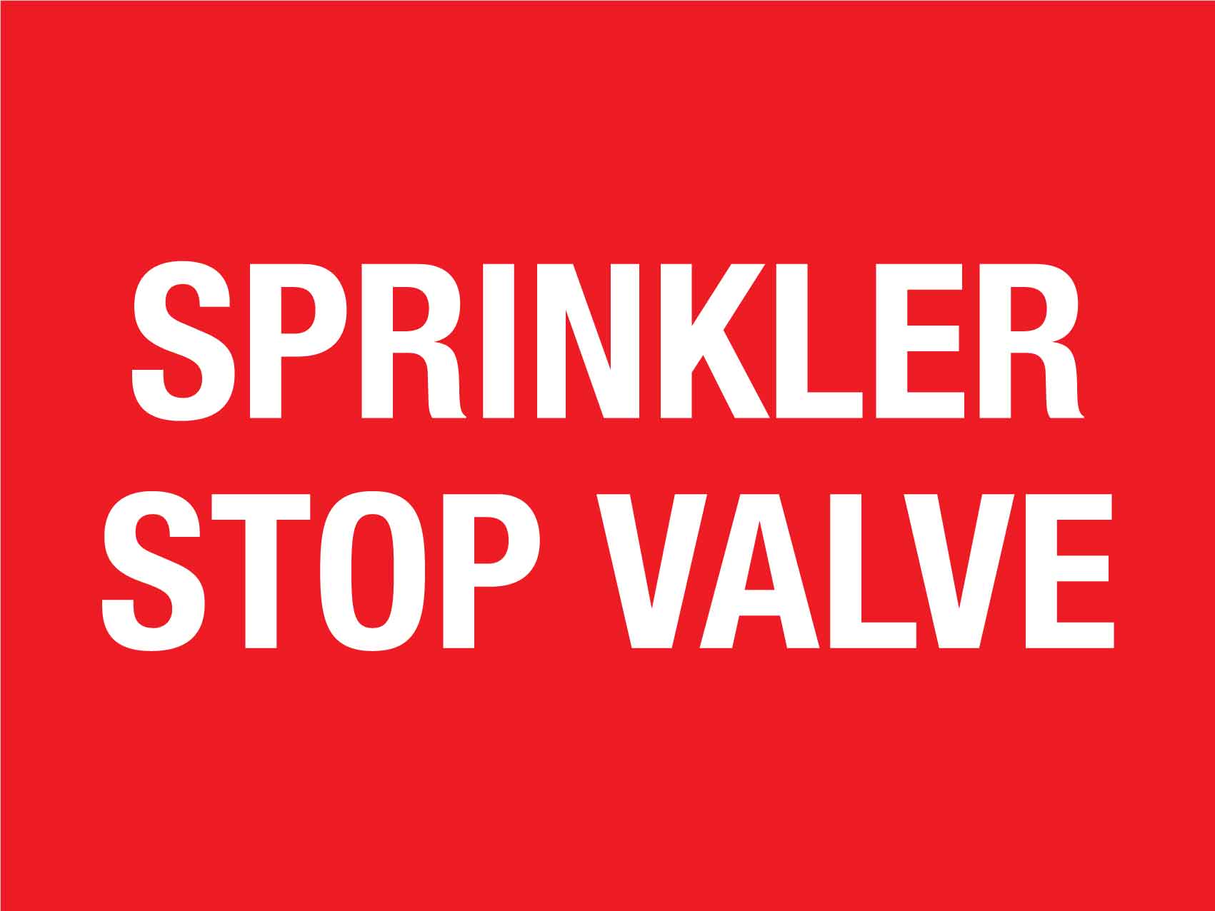 Sprinkler Stop Valve Sign – New Signs