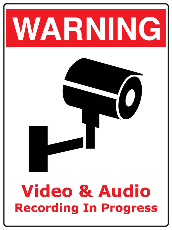 Warning Video & Audio Recording In Progress Sign – New Signs