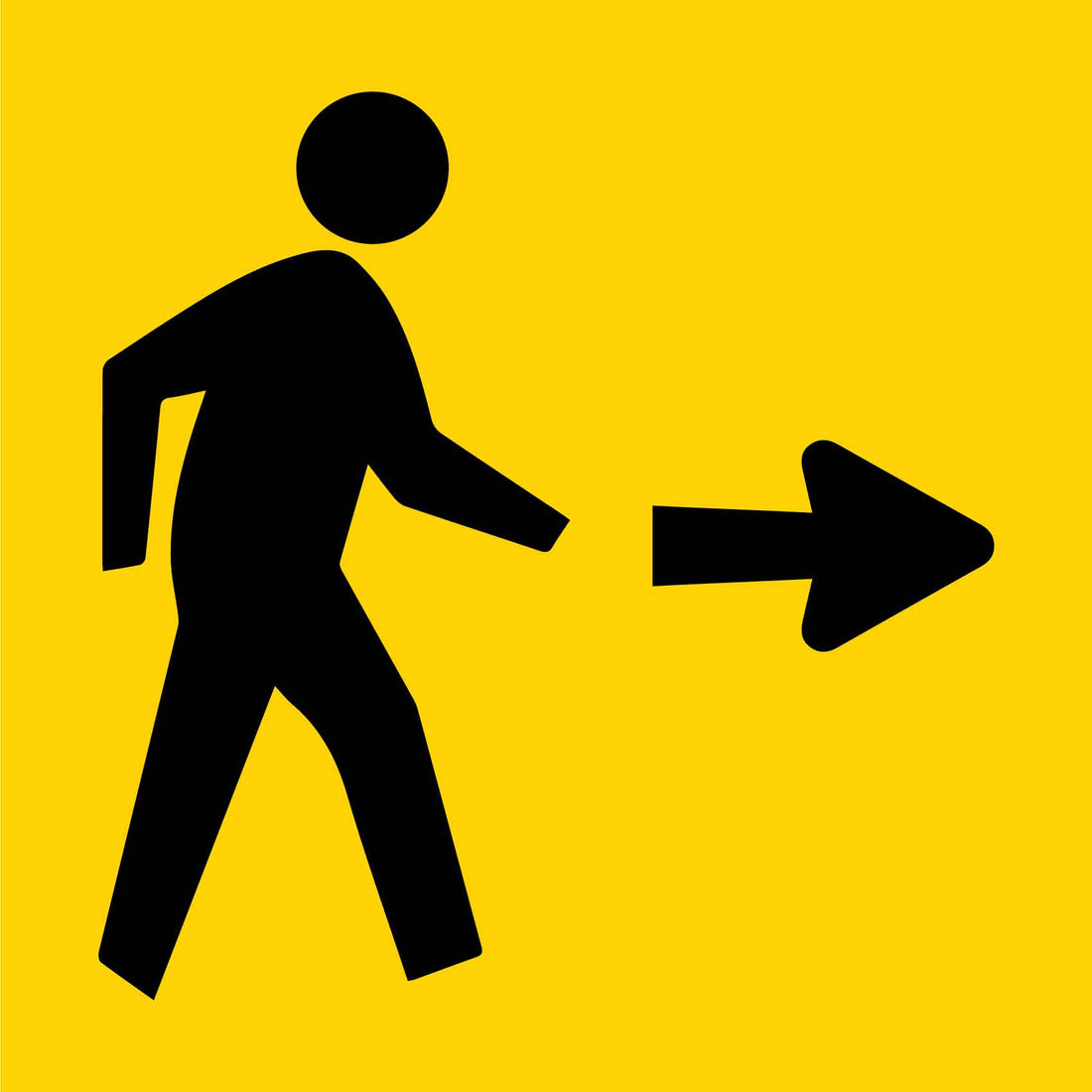 Yellow Man (Arrow Right) Multi Message Traffic Sign – New Signs