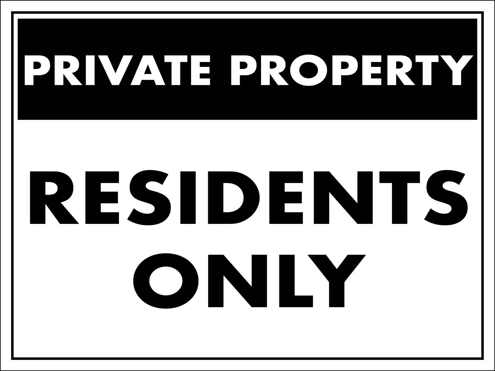 Private Property Residents Only Sign – New Signs