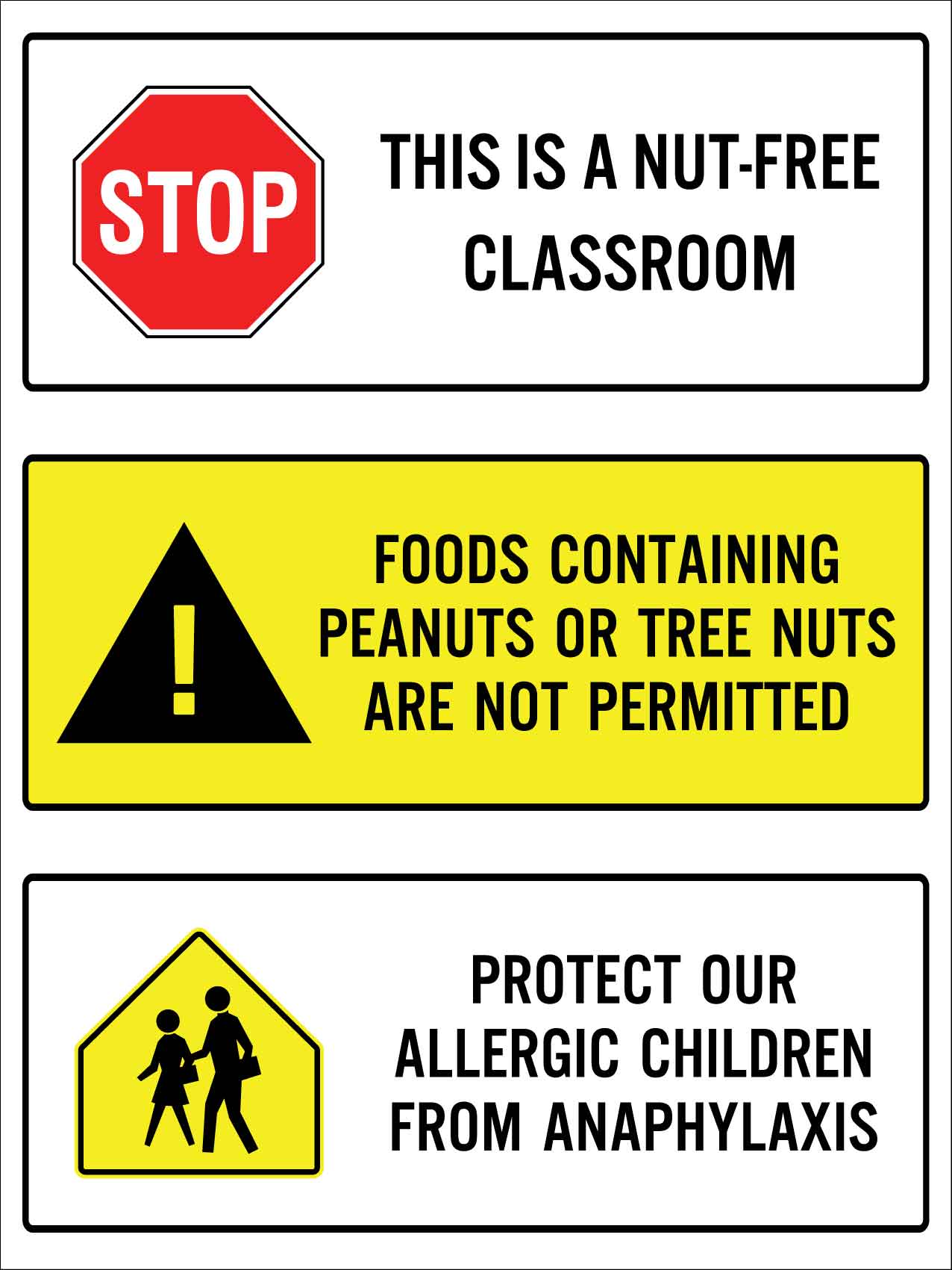 Stop This is A Nut-Free Classroom Sign – New Signs